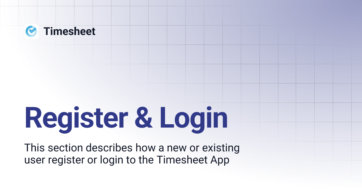 Register & Login | Timesheet